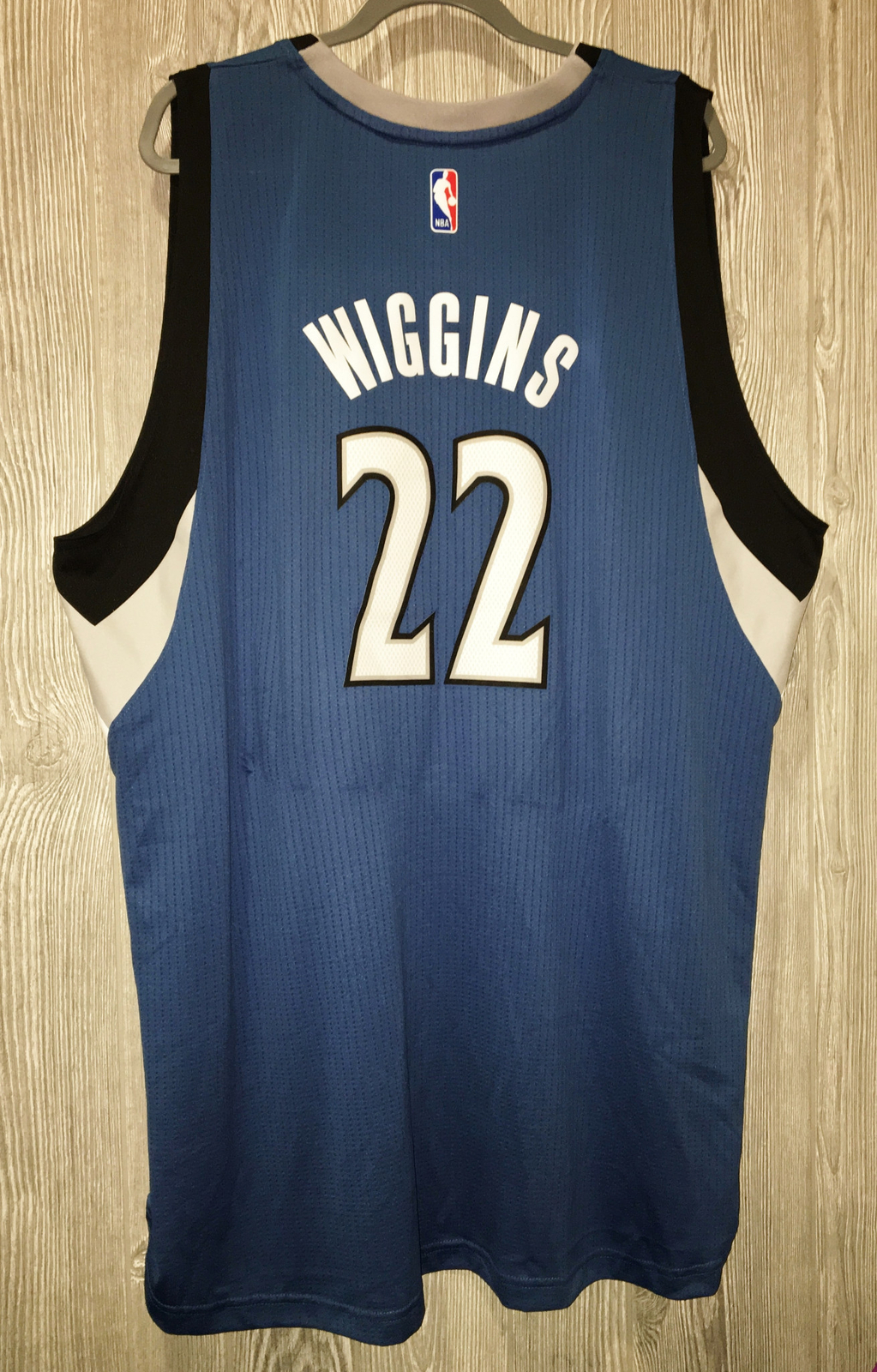ADIDAS Timberwolves #22 Wiggins Swingman Blue Basketball Jersey Big ...