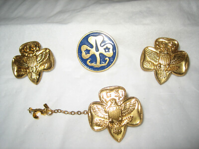 Vintage Blue/Gold Shamrock Pin & Gold tone Eagle Pins | eBay
