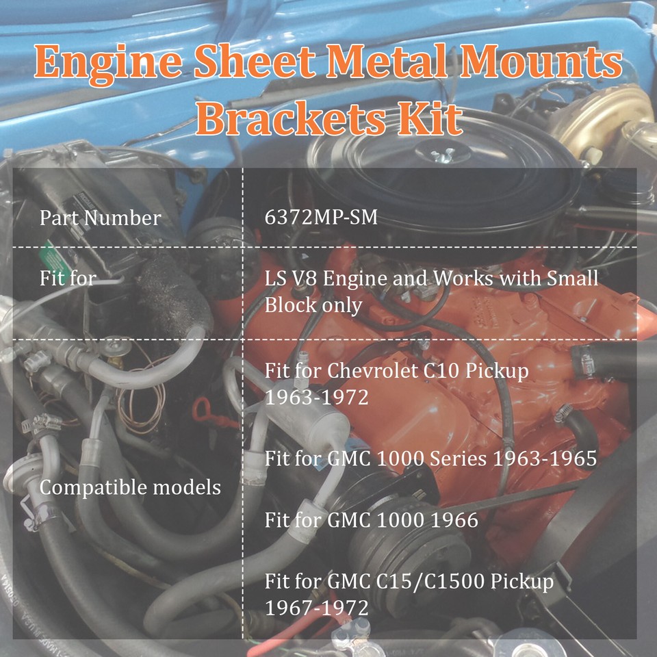 Engine Swap Motor Mount Brackets Small Block For Chevy C10 Truck 305 ...