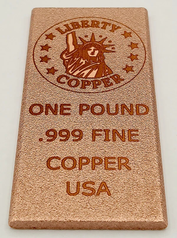 ONE POUND .999 PURE COPPER BAR LIBERTY COPPER DESIGN BULLION | eBay