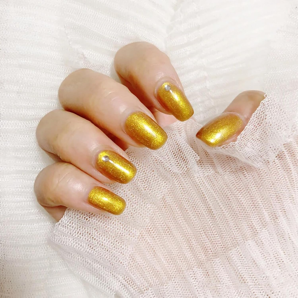 12Ml Gold Nail Polish, Golden Quick Dry Nail Lacquer for Nail Art ...