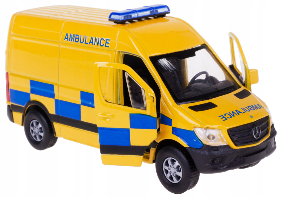 Welly Mercedes Benz Sprinter Panel Van Ambulance Yellow 1:34 1:39 US ...