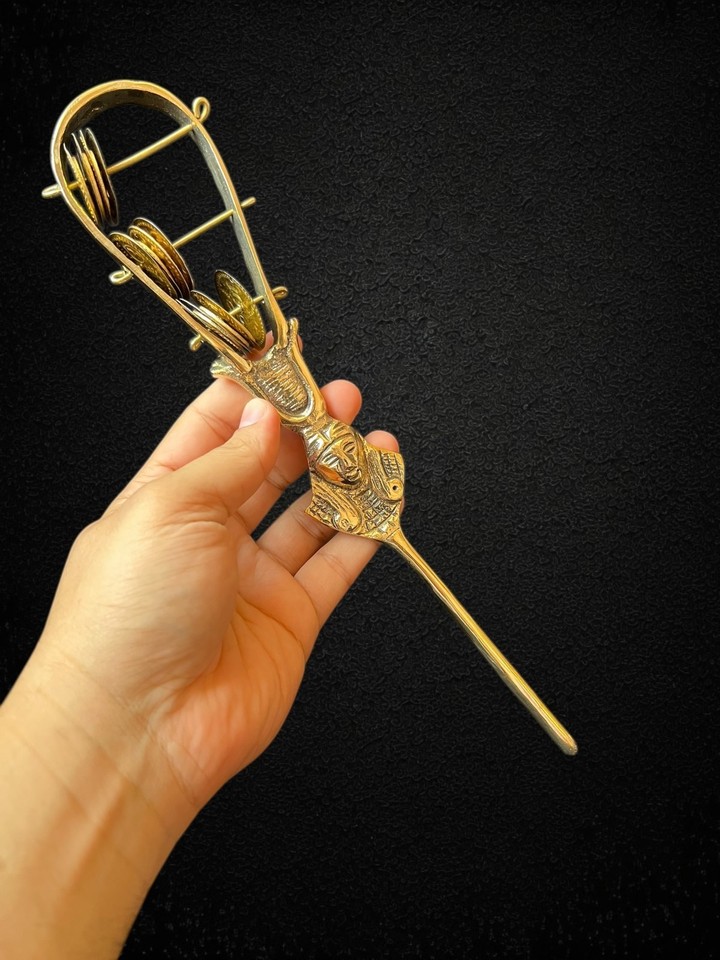 Egyptian Hathor Brass Sistrum Goddess of Music And Joy Temple Rattle ...