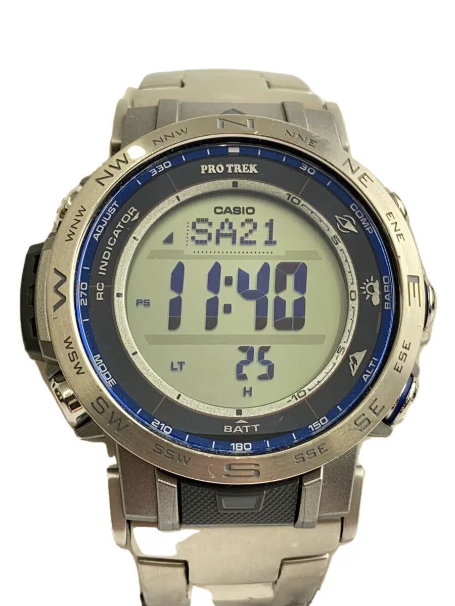 CASIO Solar Watch PRO TREK Digital Stainless SLV - Gem