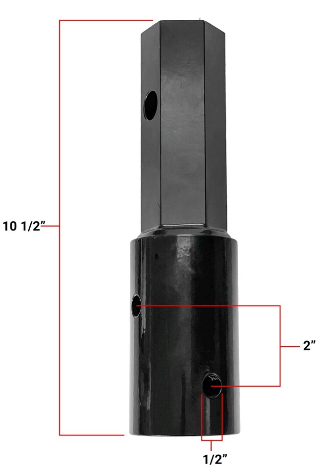 Heavy Duty Auger Adapter 2" Female Round to 2" Male Hex | eBay