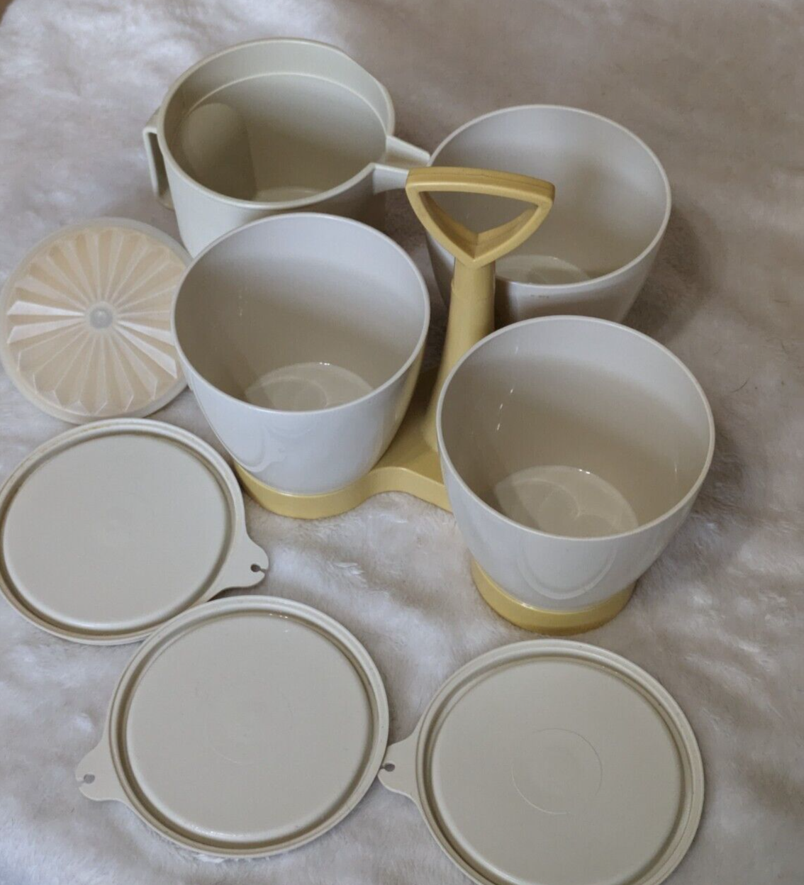 Vintage Tupperware 3 Compartment Condimet Caddy & Dressing Pitcher ...