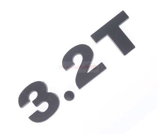 2.3T 2.3 T 3.2T 3.2 T Black Turbo Engine Metal Rear Trunk Emblem Badge ...