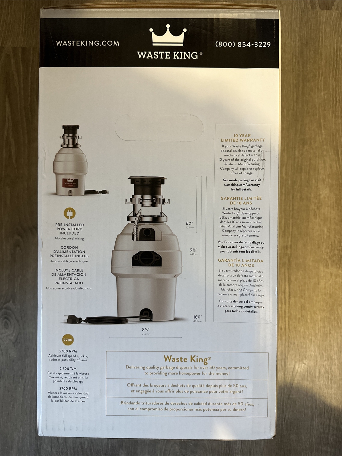 Waste King Legend Series 5000tc 3/4 HP Batch Feed Garbage Disposal for ...