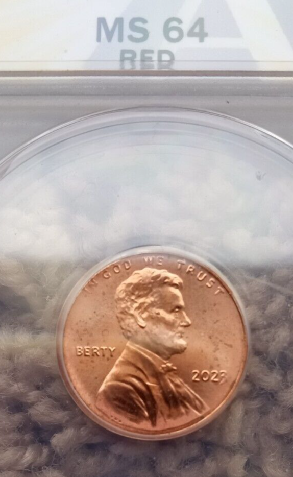 'berty' MS64 rare US one red cent no “L i” in Liberty rim error penny ...