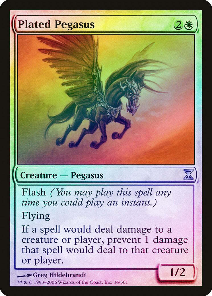 Plated Pegasus FOIL Time Spiral NM White Uncommon MAGIC MTG CARD ...