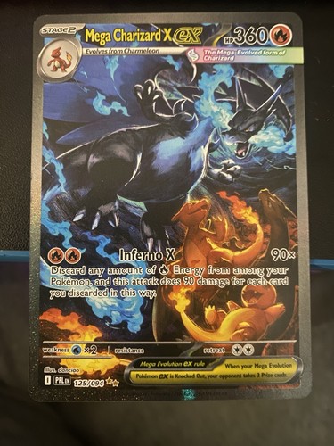Pokémon TCG Mega Charizard X EX SIR 125/094 Mega Evolution Phantasmal ...