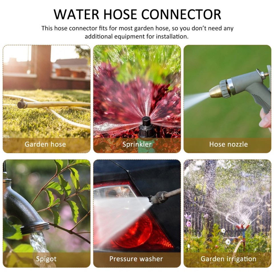 2 Pcs Garden Tap Splitter 2 Way Hose Pipe Connector ABS Plastic Green ...