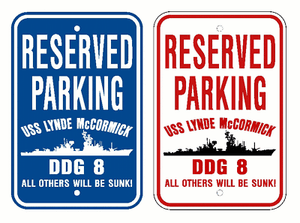 USS LYNDE McCORMICK DDG 8 Parking Sign U S Navy USN Military | eBay