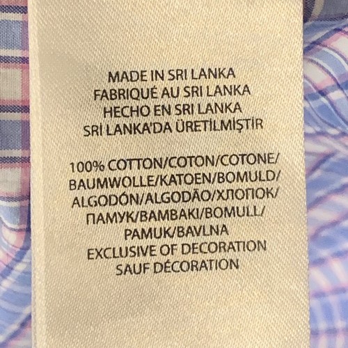 Polo Ralph Lauren Shirt Men Medium Long Sleeve Blue Plaid Stretch Pink ...