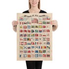 Old Flags of The World Chart (1865) Vintage Banners of Various Nations ...