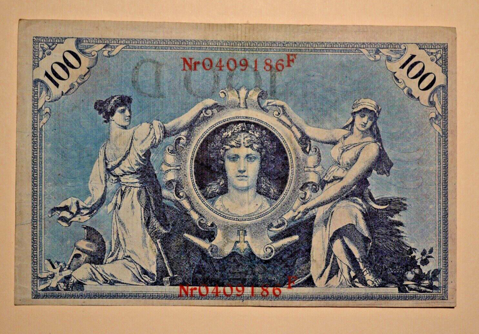 1908 100 (Ein Hundert) Mark Reichsbanknote Germany SN#0409186F | eBay