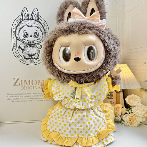 POP MART The Monsters Labubu 58CM ZIMOMO Plush Doll Spring Yellow Skirt ...