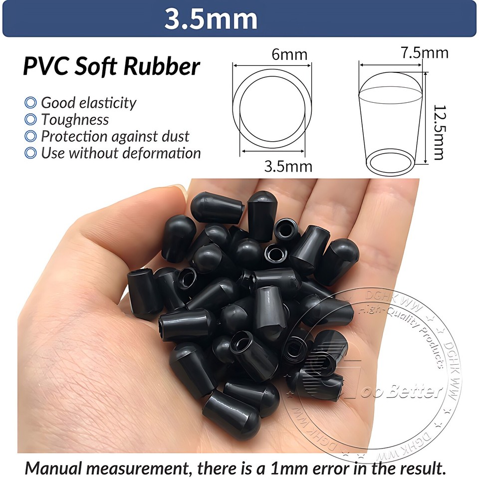 PVC Round Rubber End Caps Protection Cap Threaded Cover Pipe Tubing ...