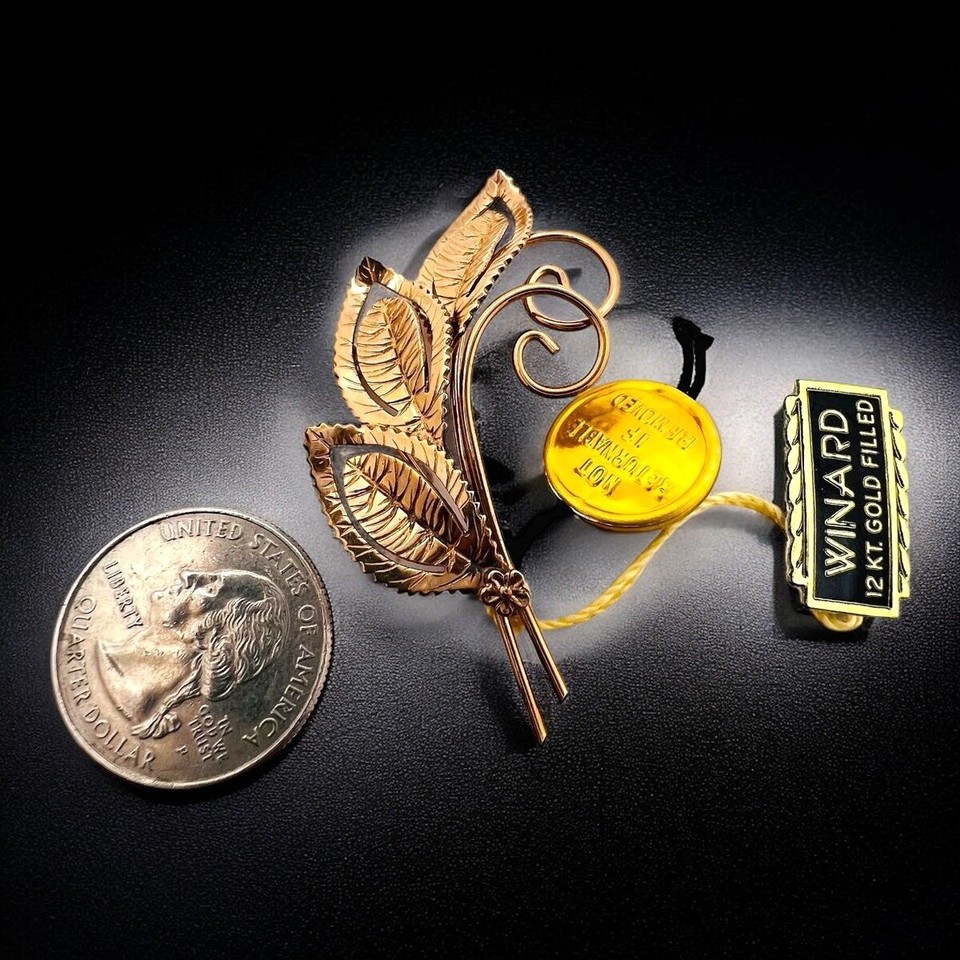 Winard Gold Filled Brooch 12K GF Pin Vintage Signed NOS Lord & Taylor ...