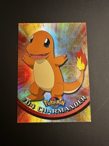 Topps Charmander Rainbow Holo #4 Pokemon 2000 Animation Series 1 Blue ...