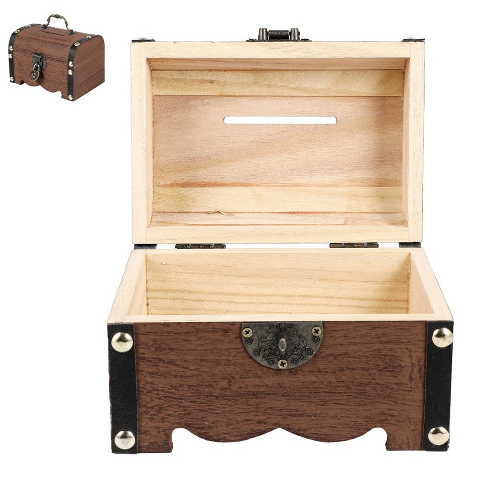 1pc treasure chest with lock and key Storage Box Treasure Boxes ...