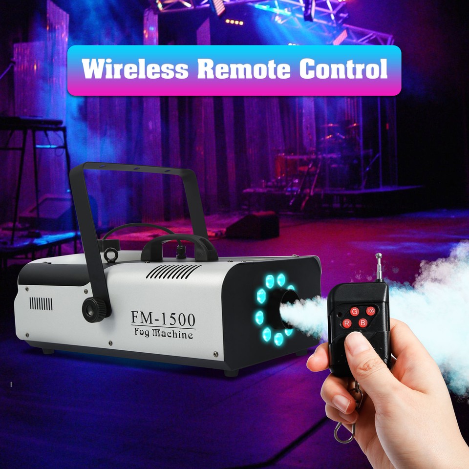 1500W Fog Smoke Machine RGB LED Stage DJ Fogger Smoke Effect Multi ...
