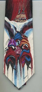 Ed Posa Art Tie 100% Silk Native American | eBay