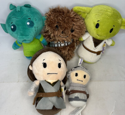 4 STAR WARS Hallmark Itty Bittys Plush Yoda Chewbacca Greedo Rey ...