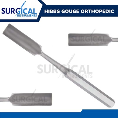 HIBBS Gouge Surgical Orthopedic Instrument 9" 1/4" Curved Stainless ...