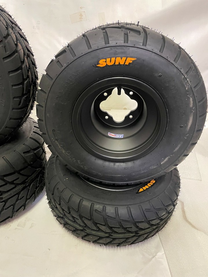 DWT A5 Black Front Rear Rims Wheels Sunf Street Tires YFZ450 Raptor ...