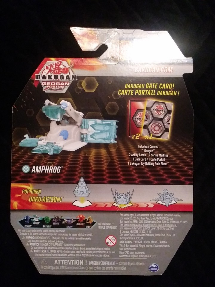 Bakugan Geogan Rising Amphrog Blue White Action Figure Viloch Combiner ...