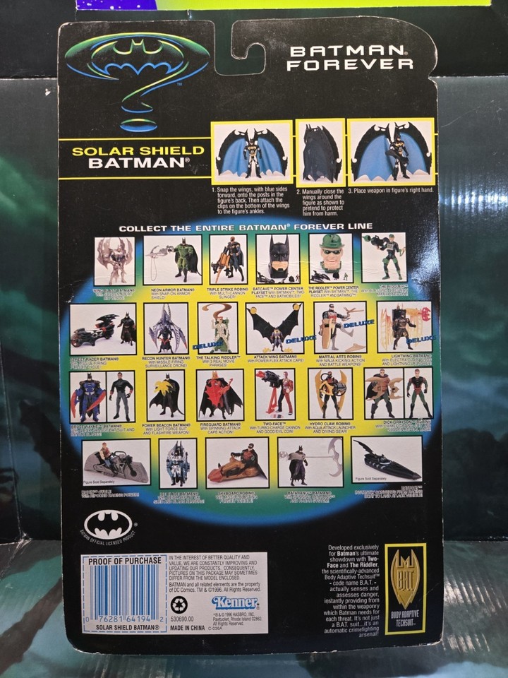 KENNER BATMAN FOREVER SOLAR SHIELD MOVIE ACTION FIGURE TOY DC COMICS ...