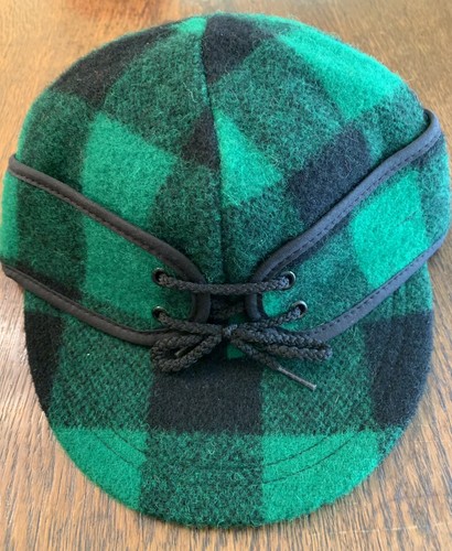 Langenberg Wool Railroad Cap, Woolrich Green & Black Buffalo Plaid, 7 ...