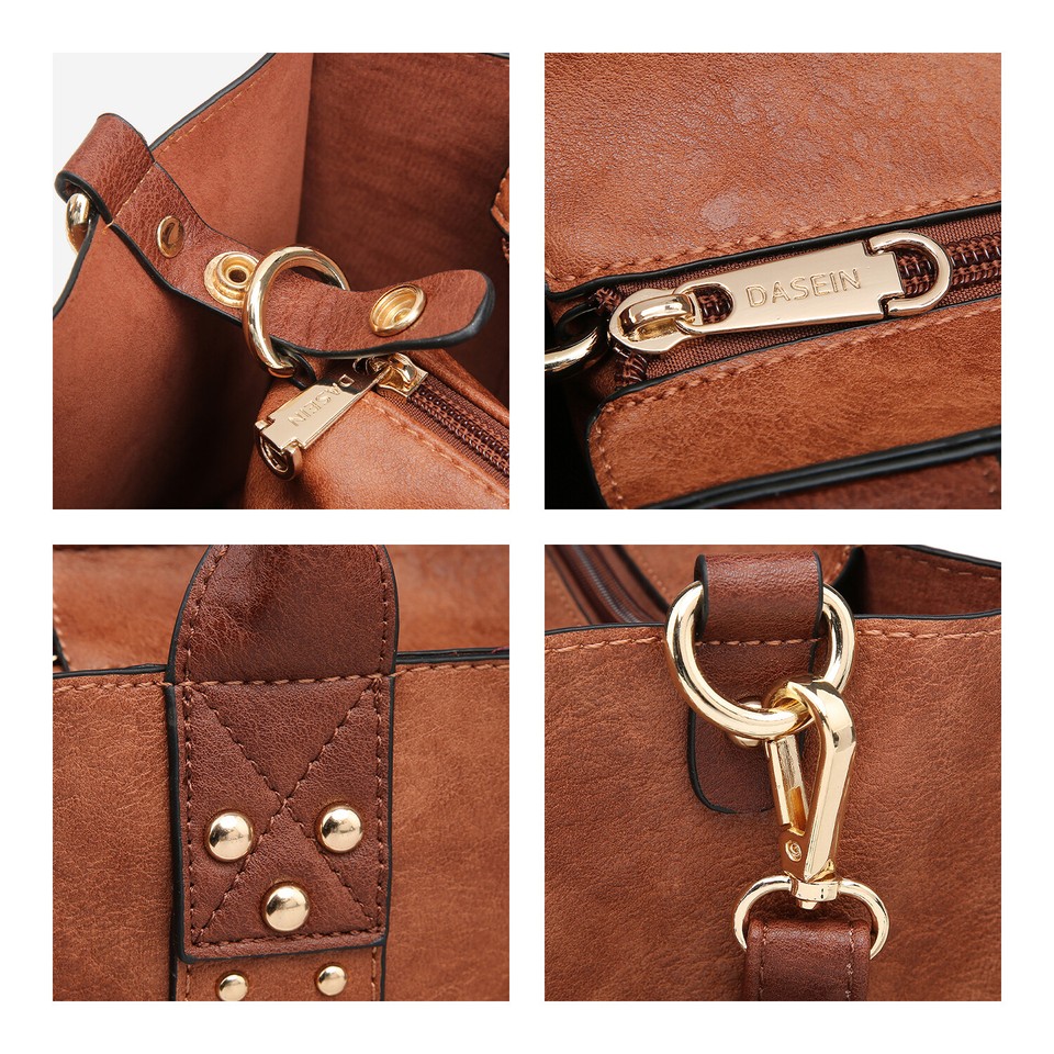 Dasein Women Handbags Stylish Medium Satchel Totes Shoulder Bag Studs ...