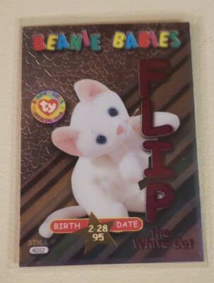 ty bboc beanie babies Flip The White Cat 2nd Edition Series 3 | eBay