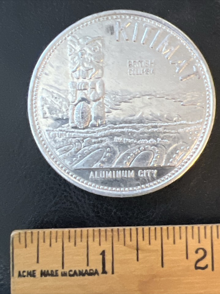 Kitimat Alcan Aluminum Company Totem Pole BC Canada Large Round Coin ...