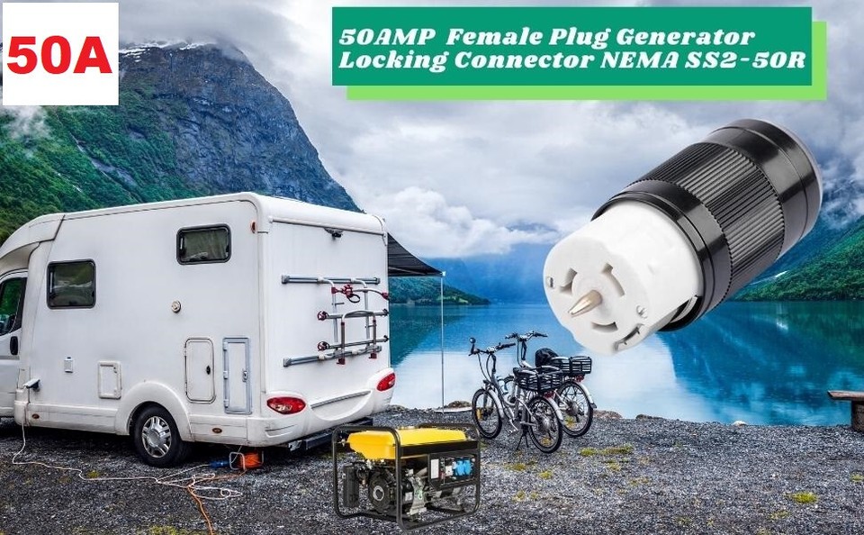 50A Generator Connector NEMA SS2-50R Female Power Cord Plug Twist Lock ...