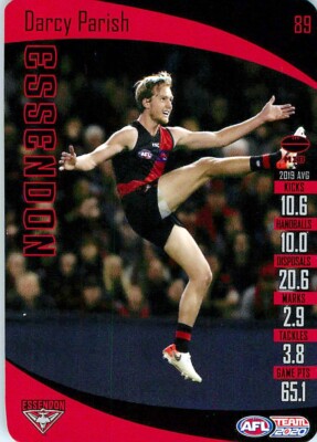 2020 ESSENDON BOMBERS AFL Card DARCY PARISH Teamcoach | eBay Australia
