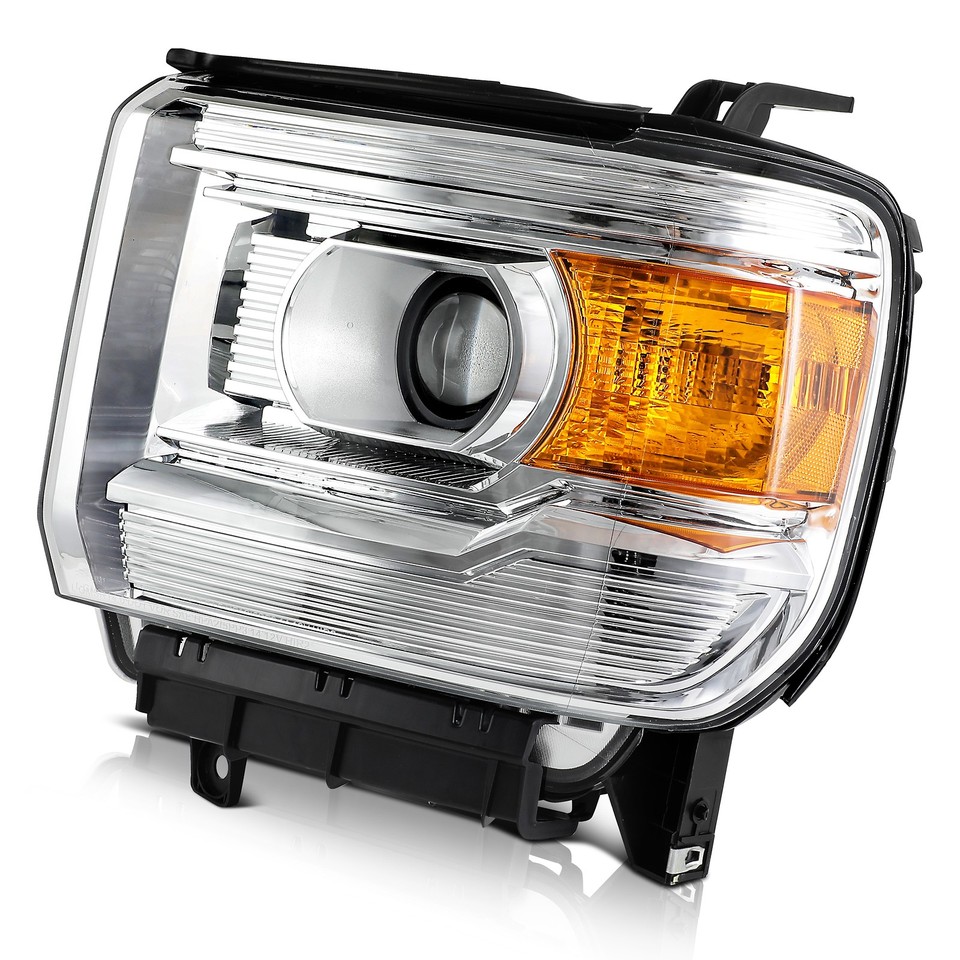 Chrome Pair Headlights Assembly Fits 2014-2015 GMC Sierra 1500 Left ...