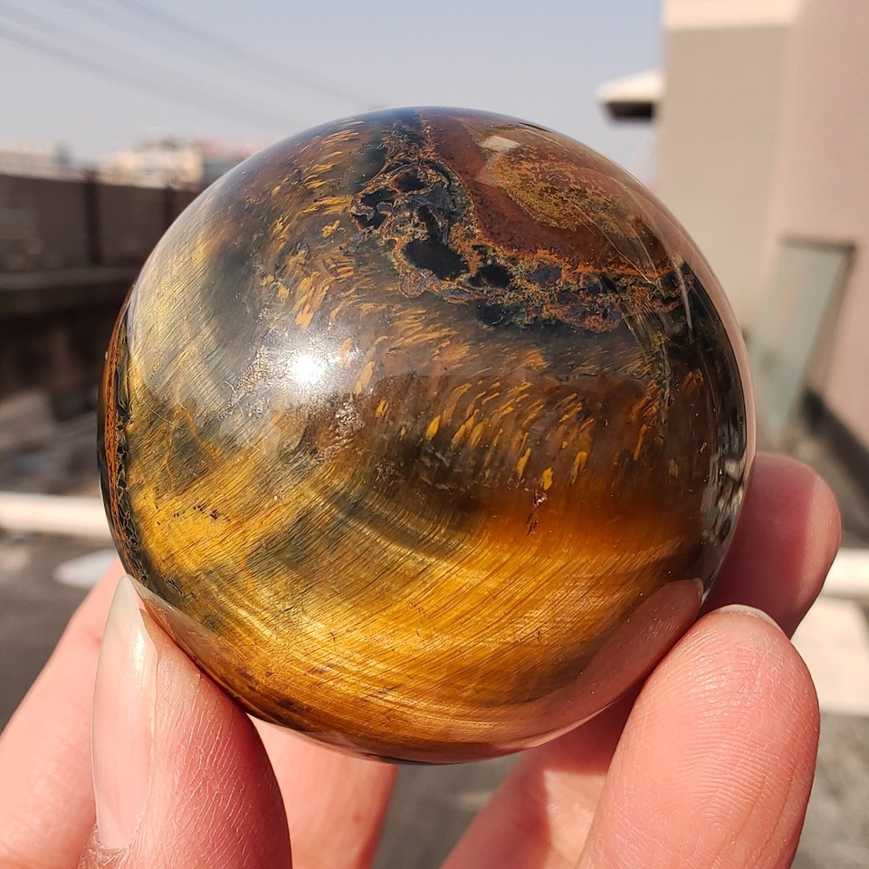 227g Blue Tiger's Eye Polished Tiger Eye Quartz Crystal Ball Sphere | eBay