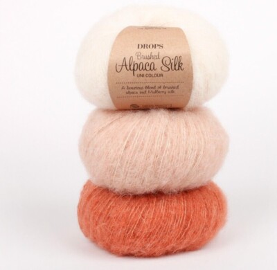 Fluffy Drops BRUSHED ALPACA SILK Yarn, Knitting Yarn 0.9 oz 30+ COLORS ...