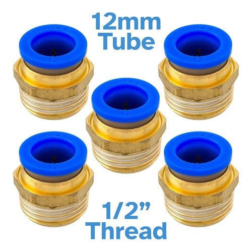 5pcs Brass 12mm Tube - 1/2" BSP Male Thread Pneumatic Fitting PC 10-04 ...
