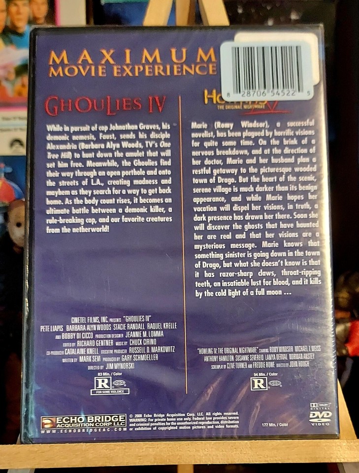 GHOULIES IV / HOWLING IV dvd Part 4 set Monsters Werewolves Leather ...