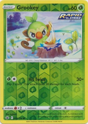 Reverse Holo Grookey 016/198 Common Chilling Reign Pokemon TCG | eBay