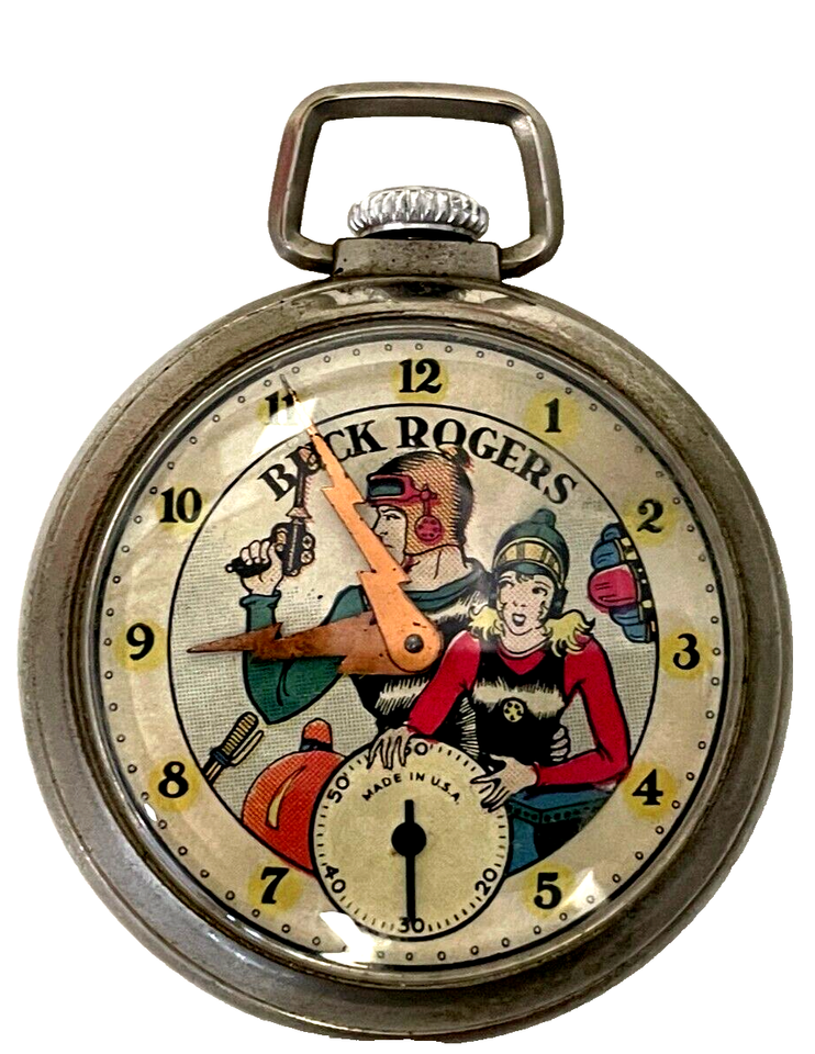 1930's BUCK ROGERS POCKET WATCH LIGHTNING BOLT HANDS IN BOX | eBay