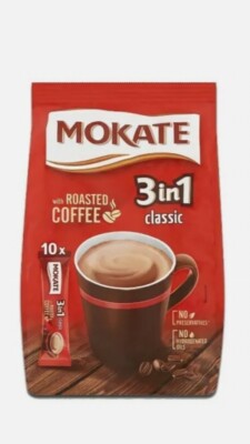 MOKATE 3 IN 1 classic (10 x 5 = 50 sachet) roasted instant coffee free ...
