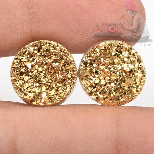 14mm Round Shape Golden Coating Druzy Loose Gemstone 5 to 100 pcs lots ...