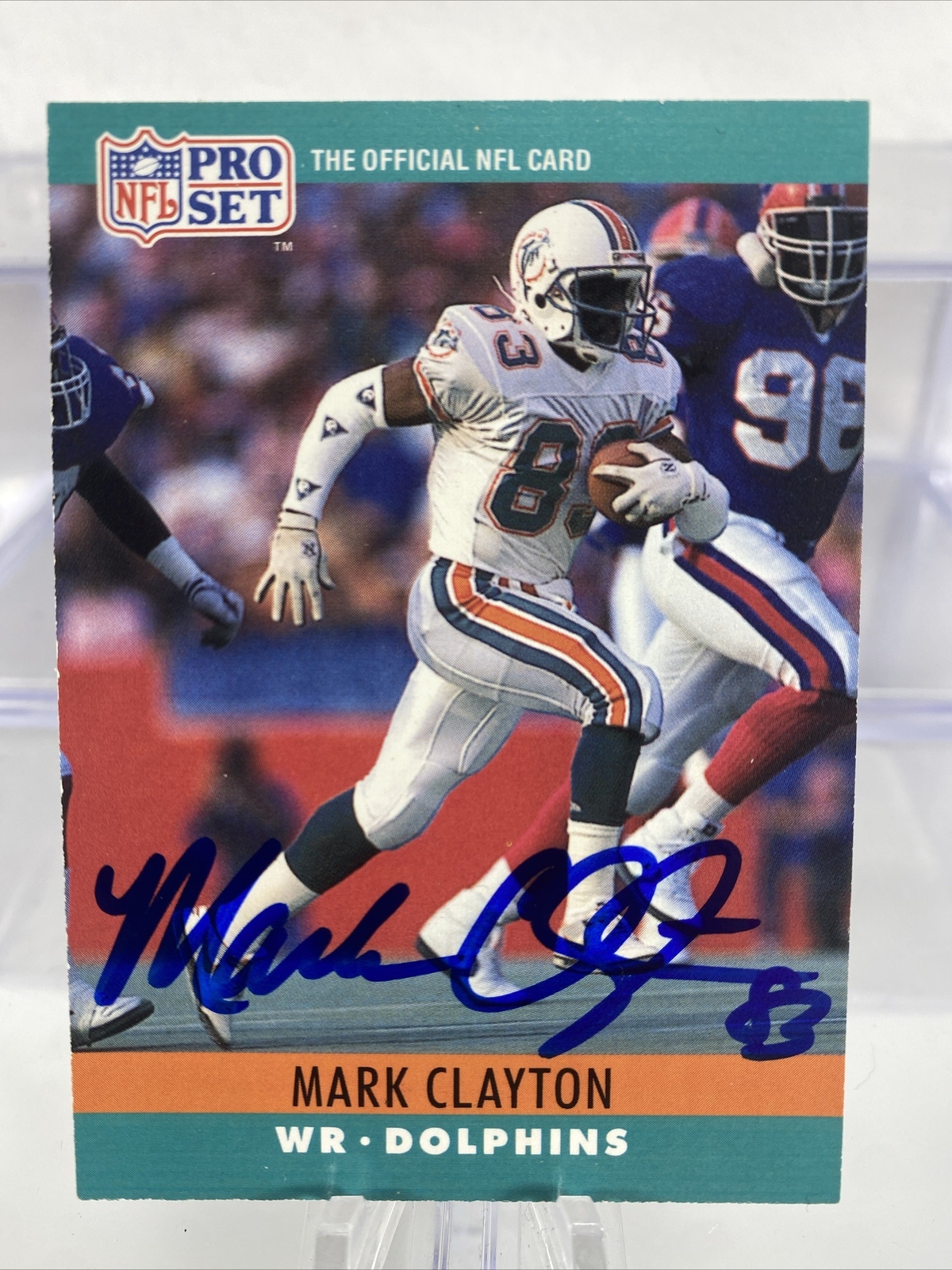 1990 Pro Set Signed Autograph MARK CLAYTON Miami Dolphins | eBay
