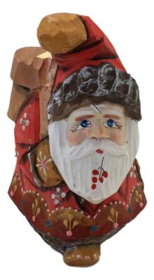 Russian Santa Unusual Shape Gnome Hand carved Hand Painted | eBay