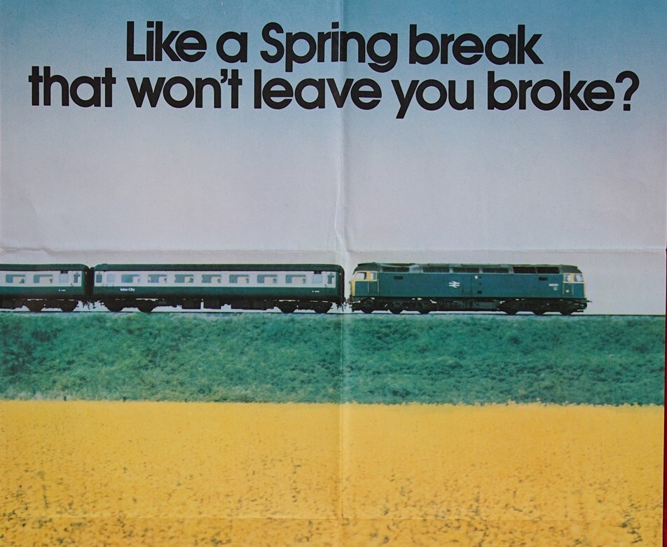 CLASS 47 BRUSH LOCO INTERCITY MK2 COACHES BR POSTER PHOTOGRAPHIC ...